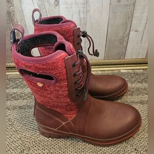 Bogs | Shoes | Amanda Plush Laceup Burgundy Womens Insulated Bogs Boot ...